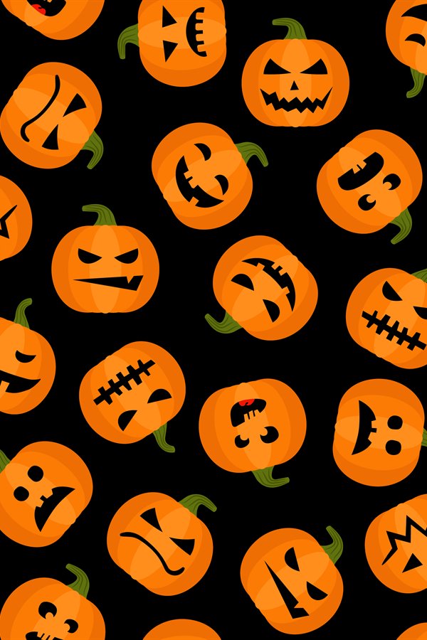 Halloween pumpkin adorable seamless background
