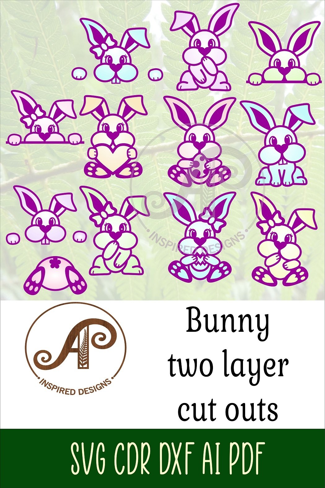 Bunny two layer laser cut SVG files