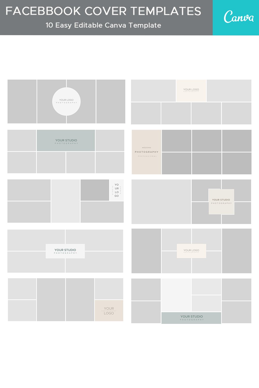 Collage Facebook Cover Template for Photographers (1093831)