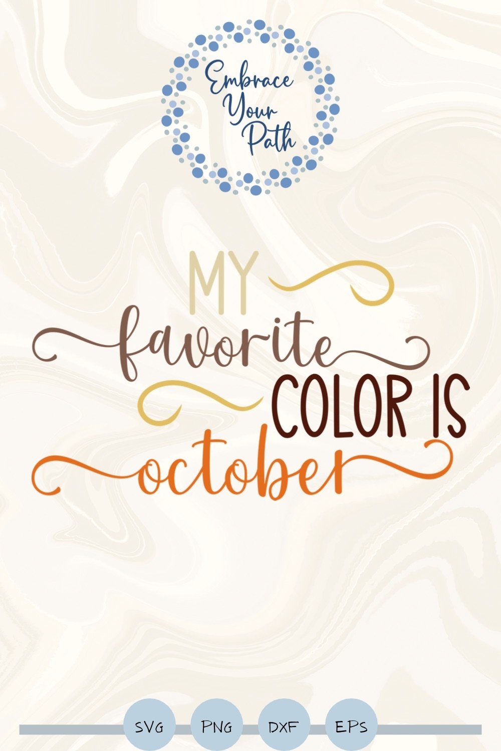 Favorite Color October Digital Download Cricut Silhouette