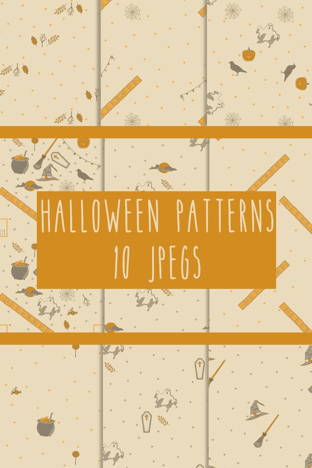 10 Halloween seamless patterns