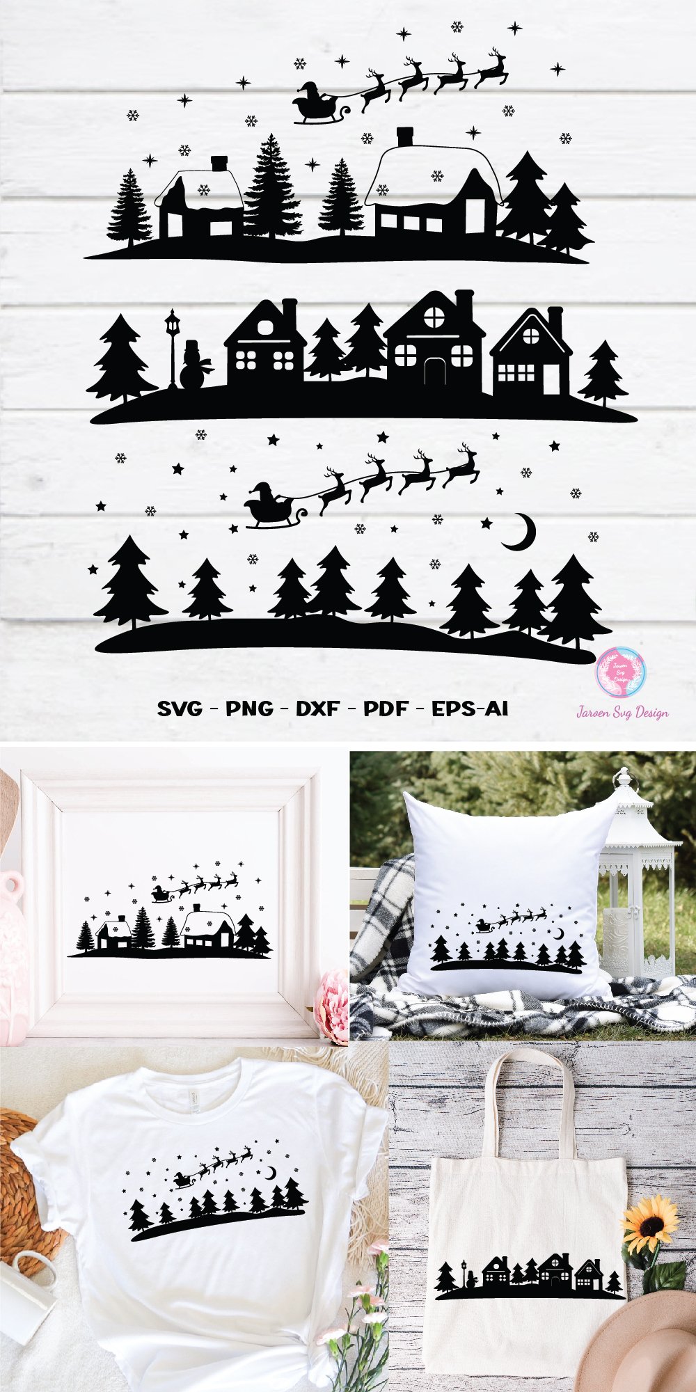 christmas scene svg christmas bundle svg. (2281838)