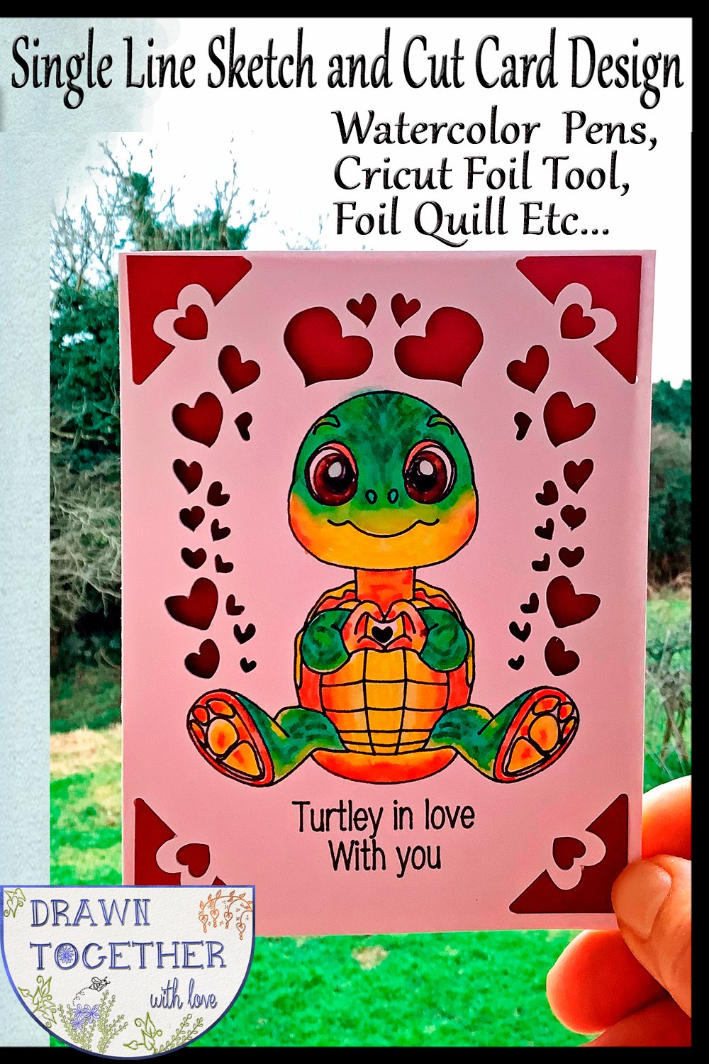 Watercolor Pens | Cricut Joy Cards - Love Turtle