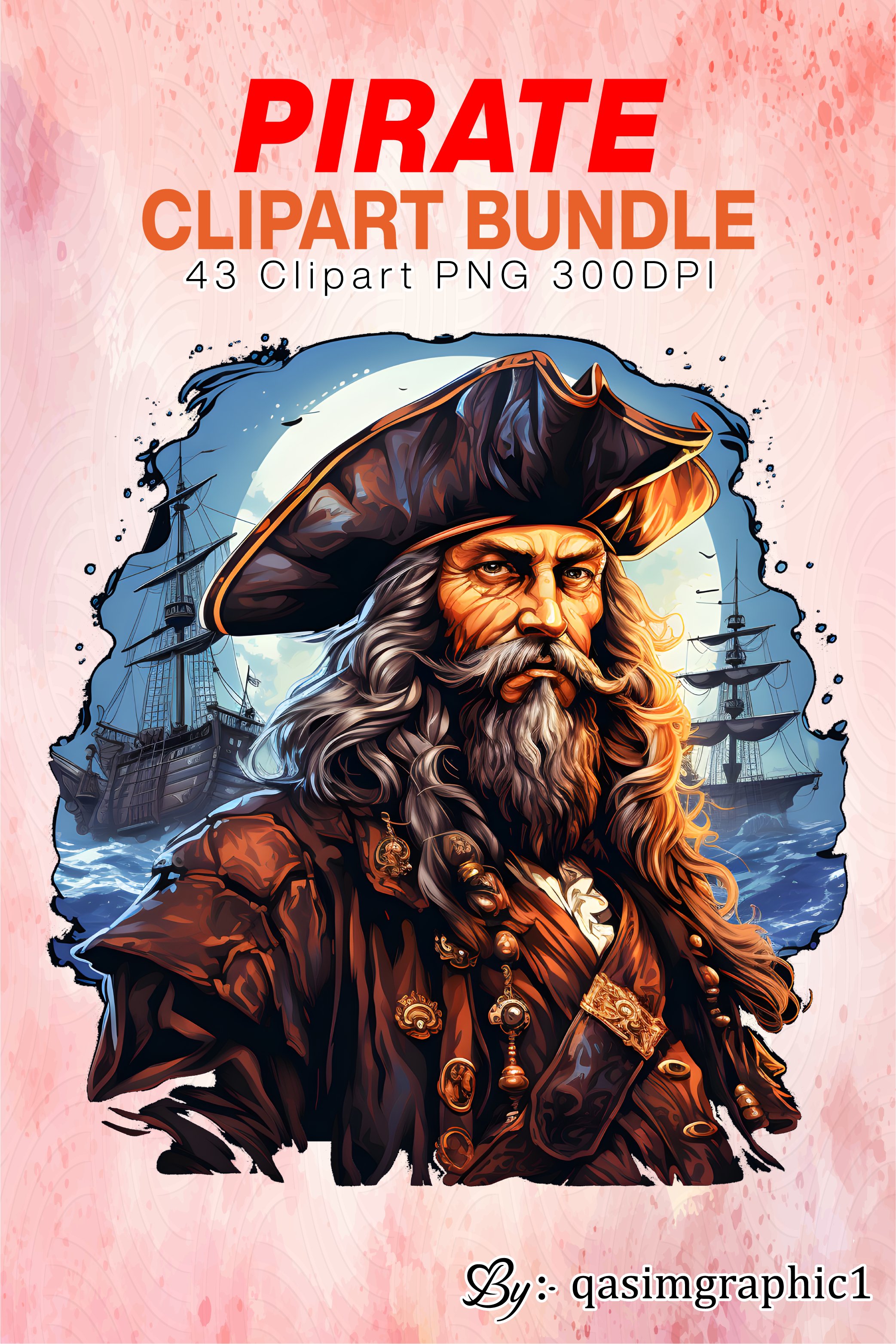 Pirate Bundle Clipart, Sublimation Pirate Bundle Clipart