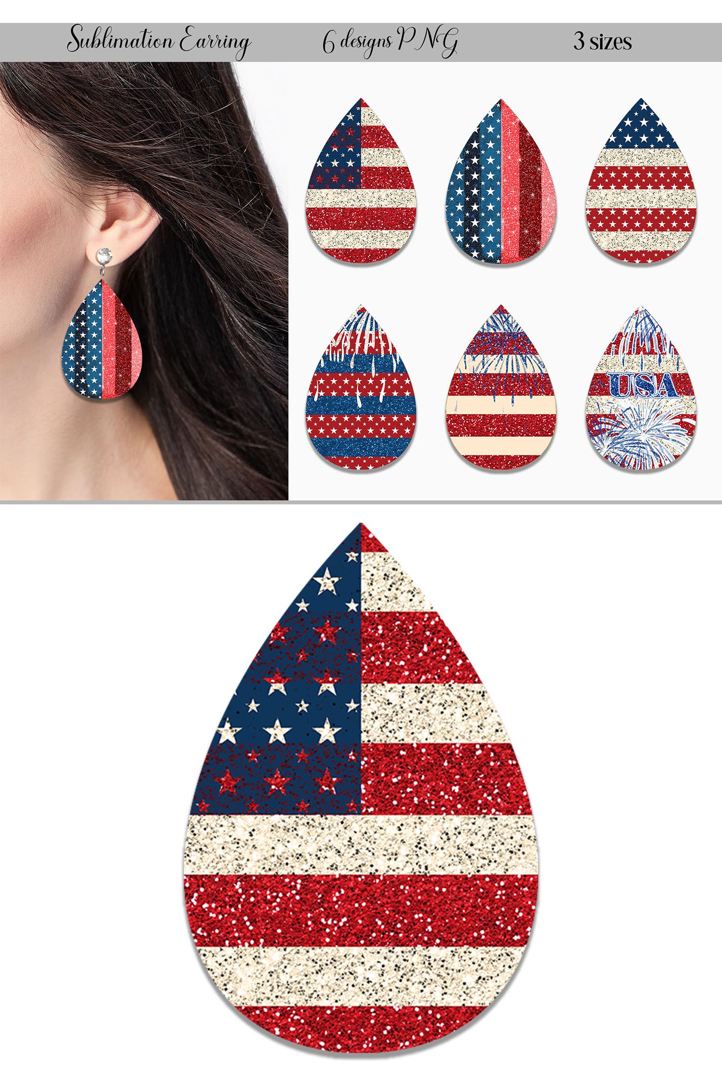 Patriotic Teardrop Earring | American Flag Earrings Bundle