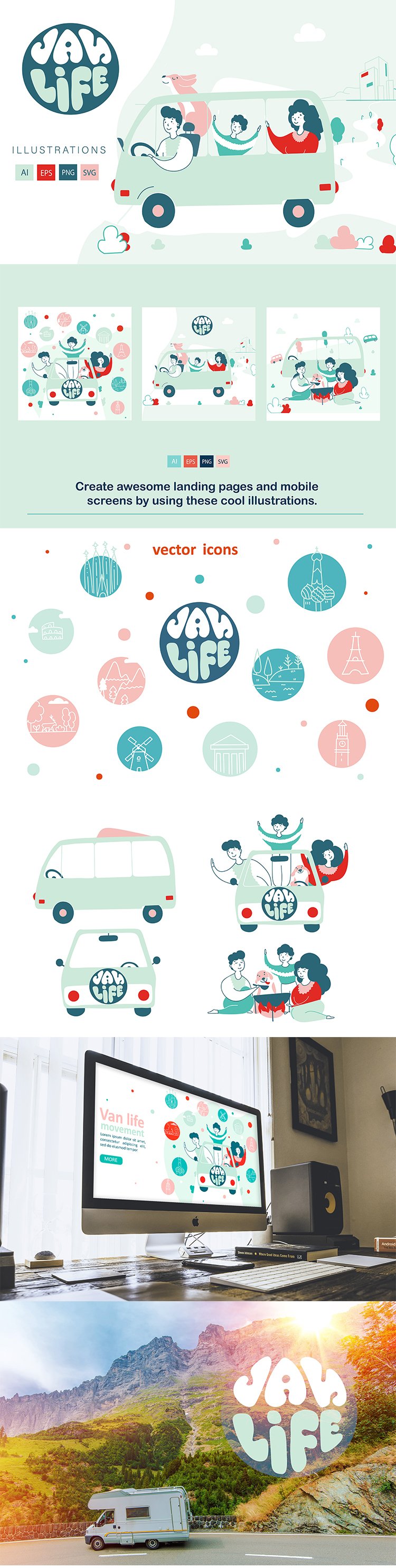 Van life - cartoon characters
