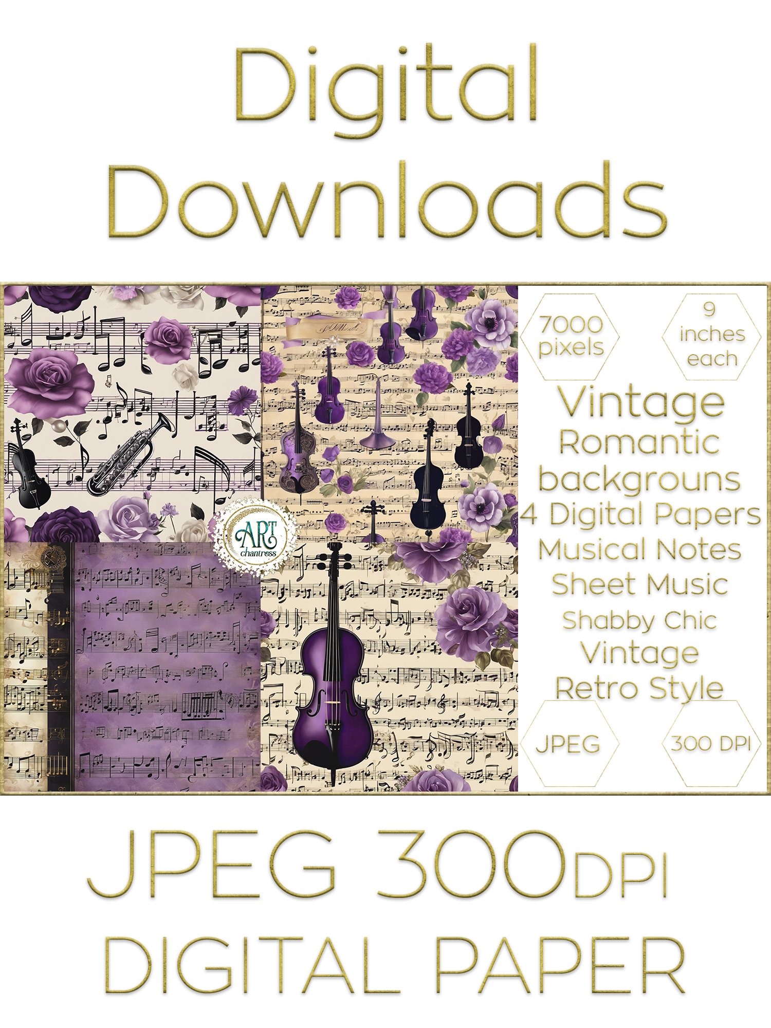 Vintage Violin Ephemera Old Music Note Digital (4001954)