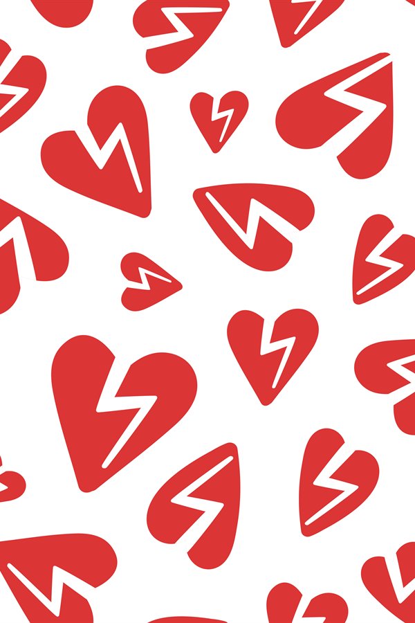 Red broken hearts pattern
