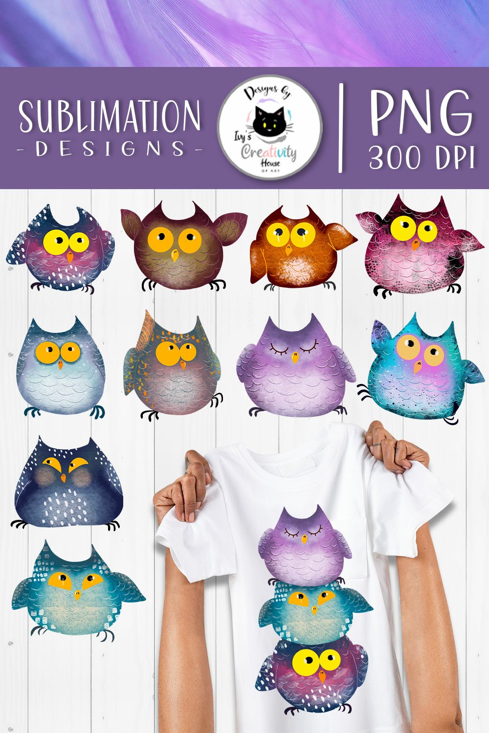 Cute Cartoon Owl Clipart | Birds Sublimation Bundle