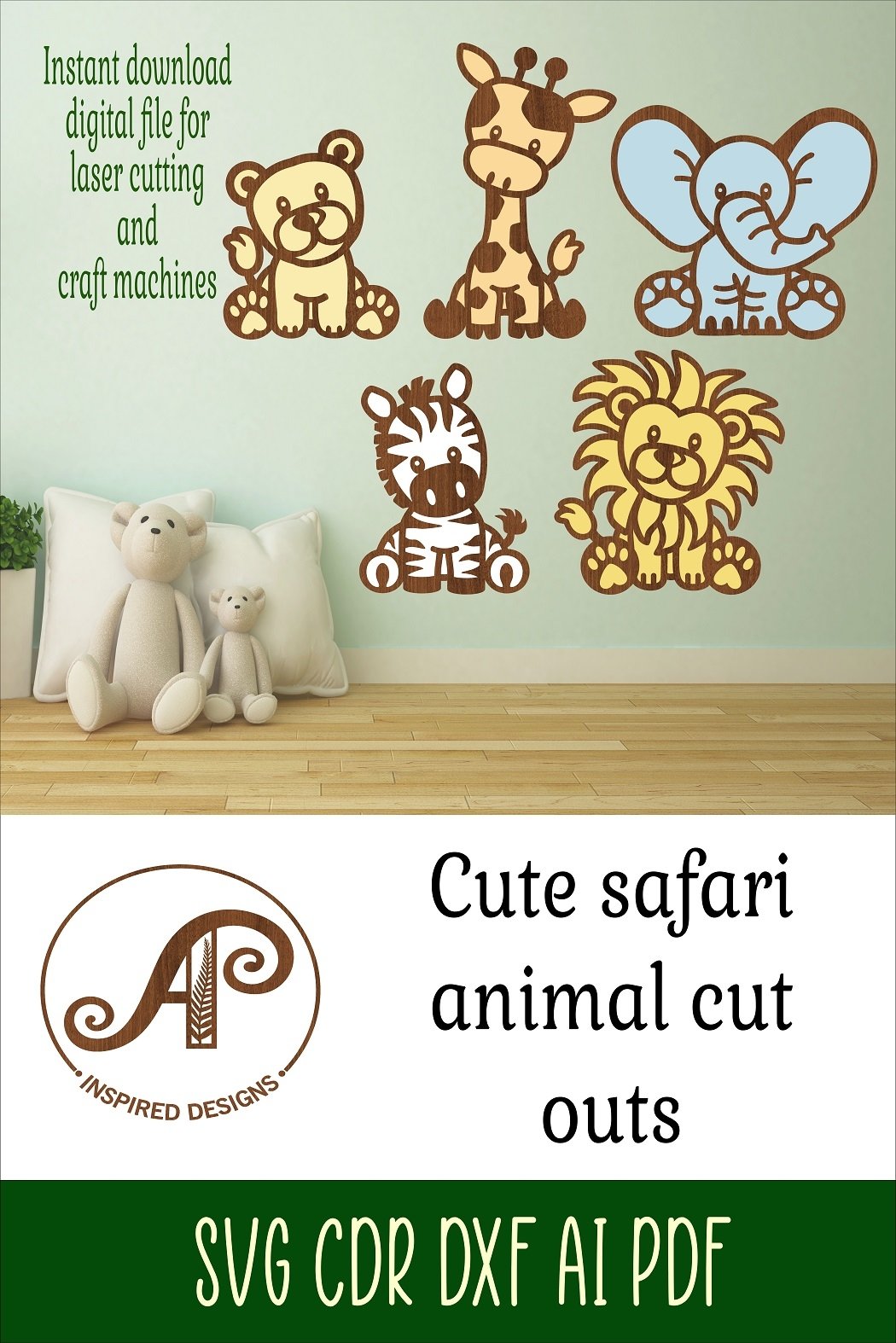 Safari animals two layer laser cut SVG files