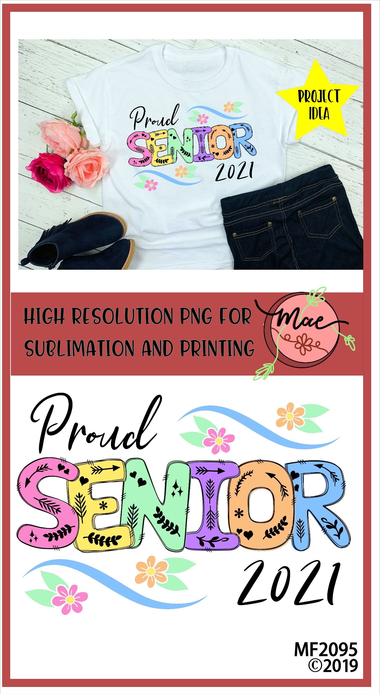 Proud Senior 2021 Sublimation Design