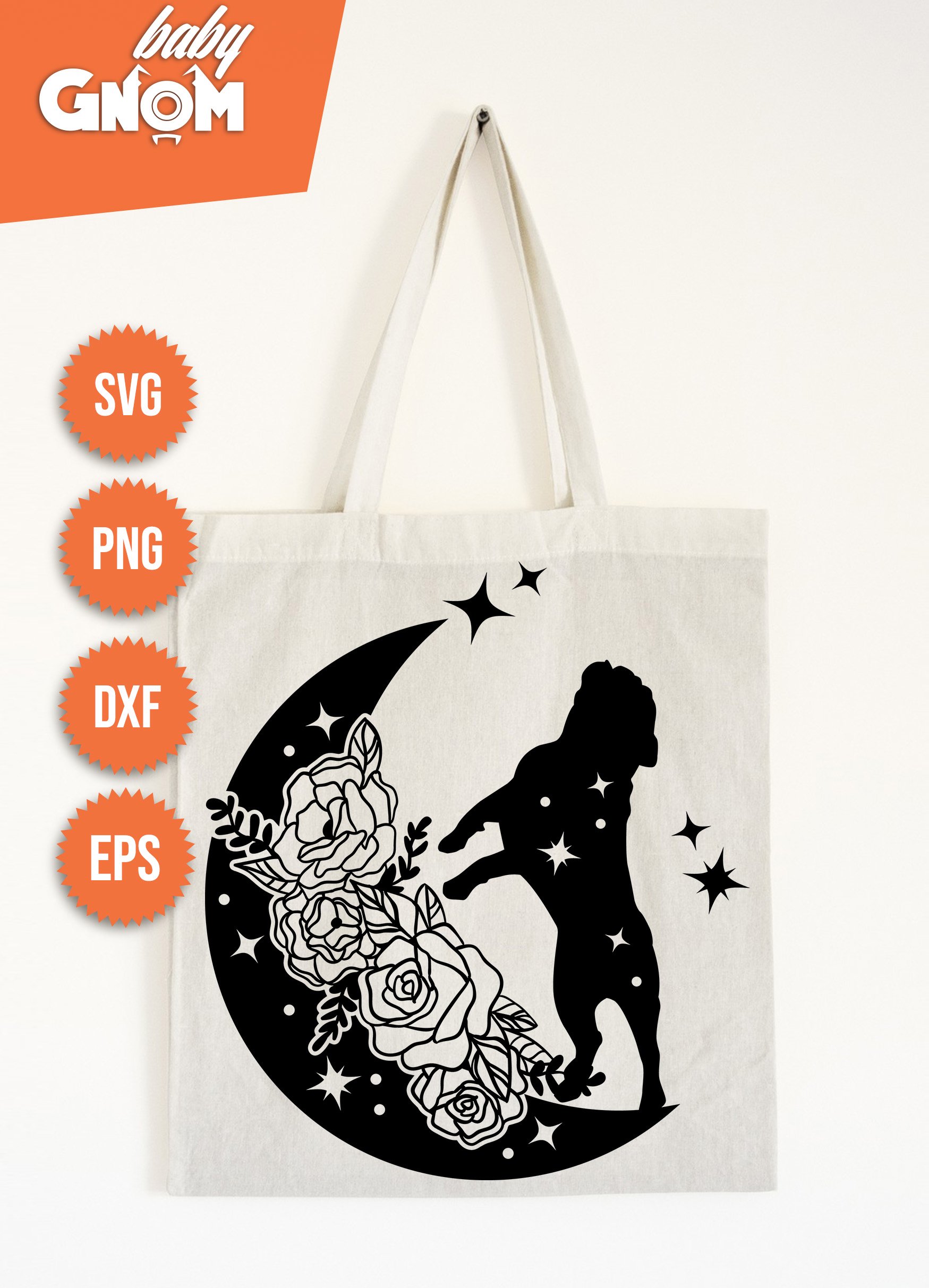 English Bulldog dancing on the moon SVG, English Bulldog svg