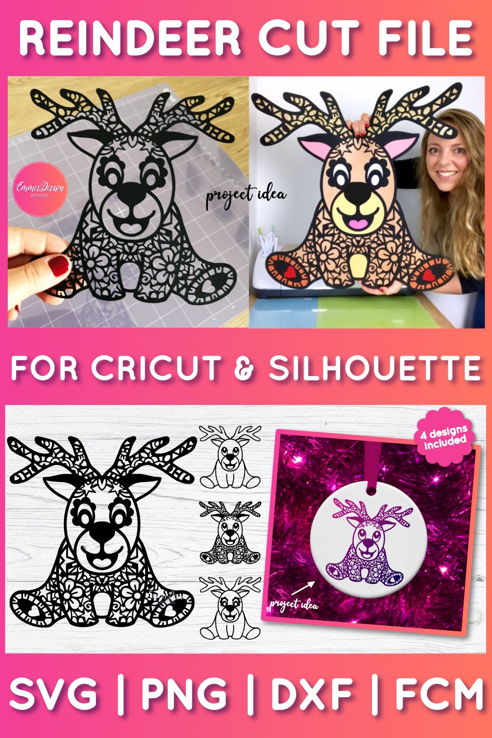 Reindeer SVG | Christmas Zentangle Cut File
