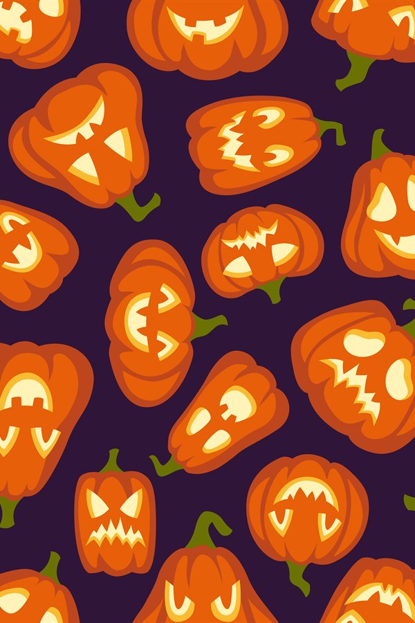Pumpkin pattern. Seamless halloween background. Pumpkins cha