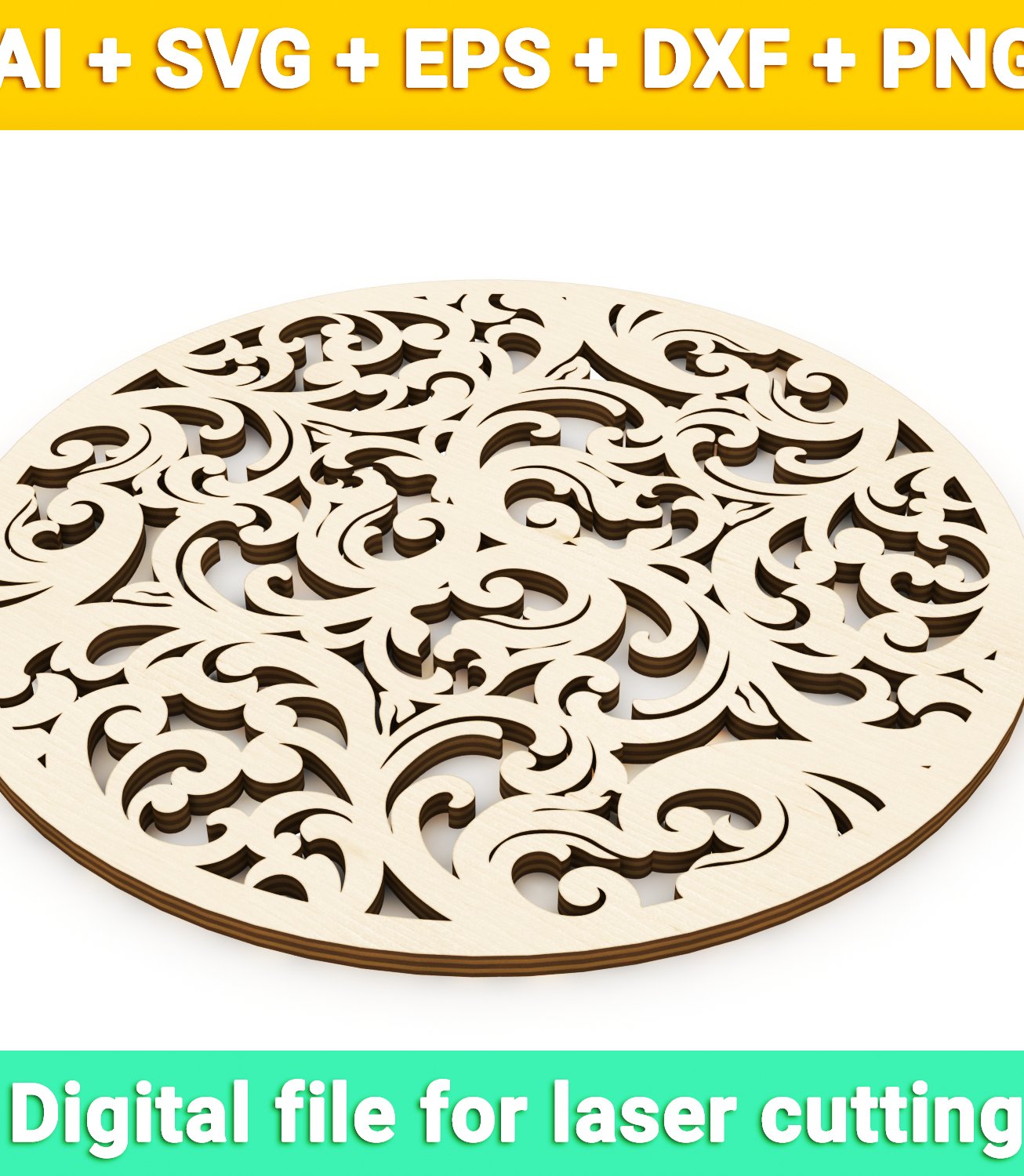 Hot stand with ornament vector for CNC svg vector file