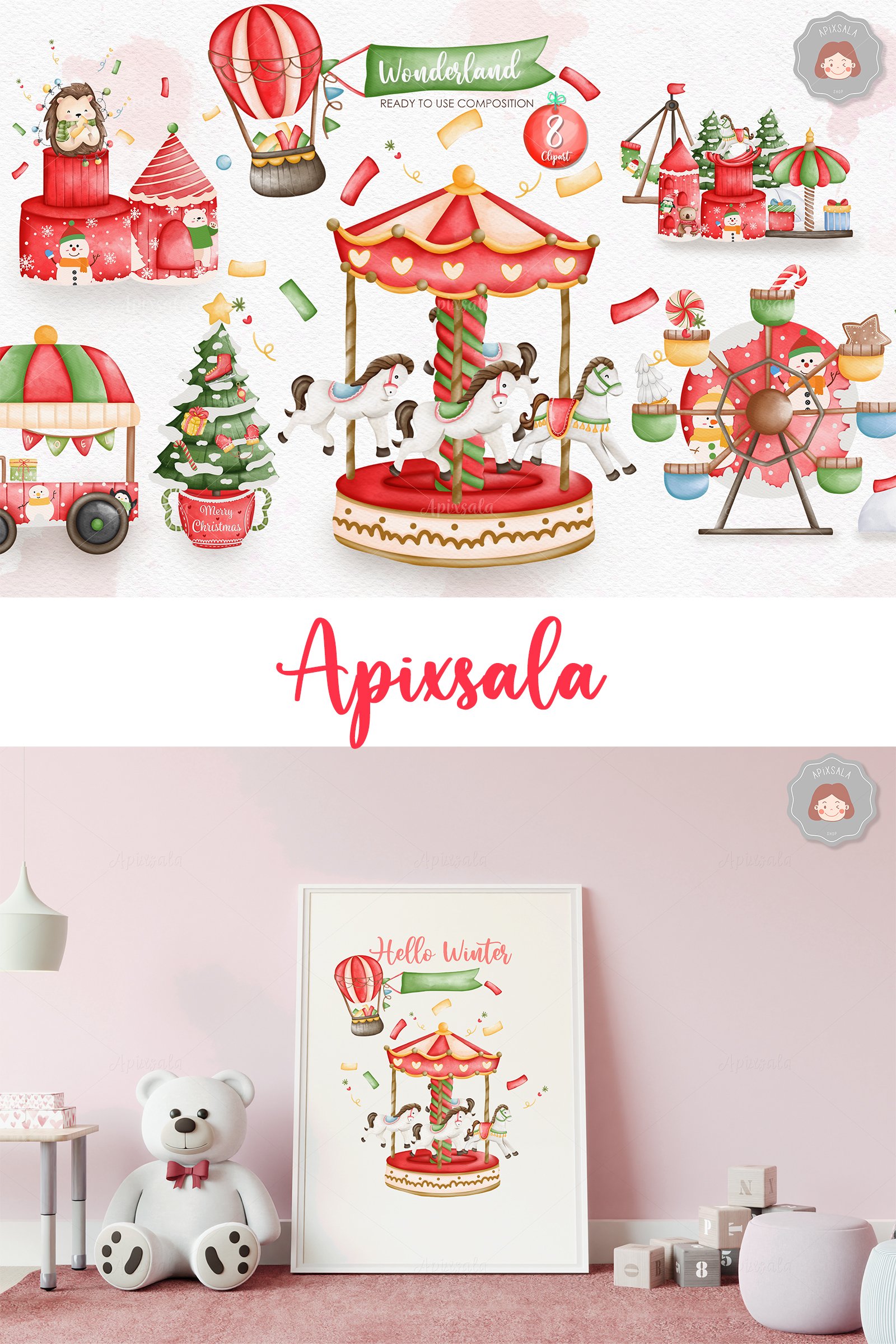 Christmas Wonderland Sublimation | Watercolor Christmas