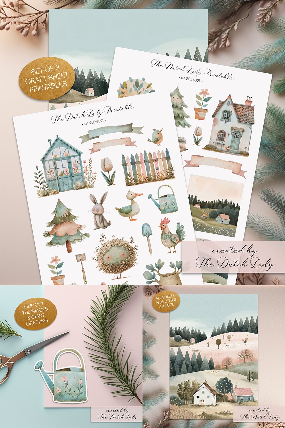 Nordic Spring Garden Craft Sheet Set