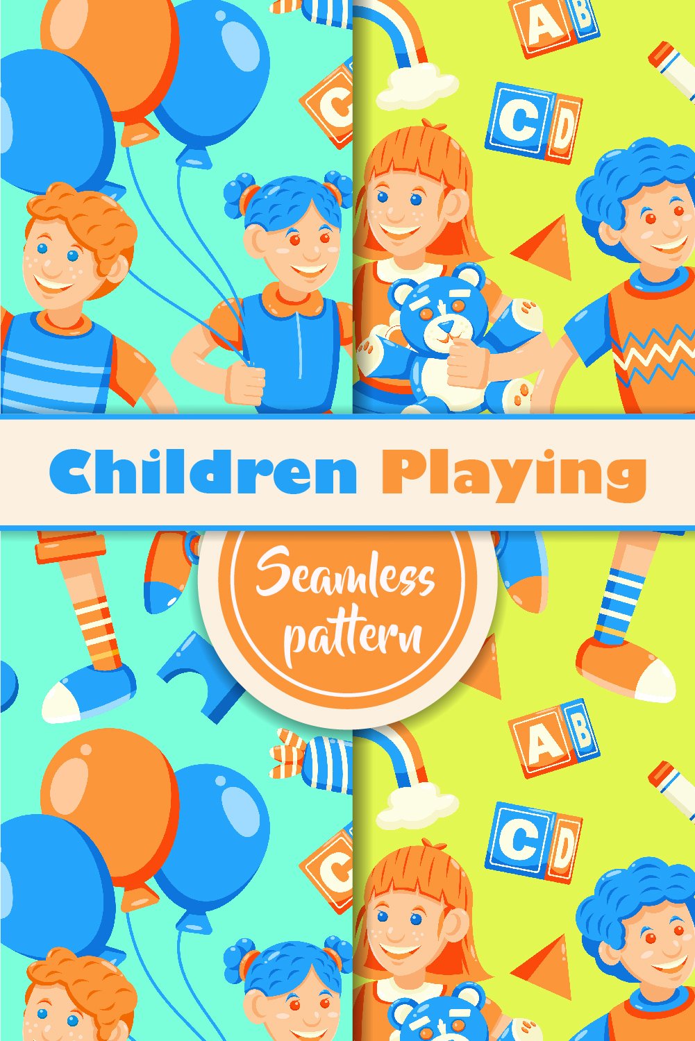 Children playing pattern