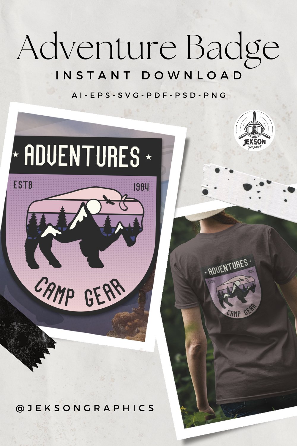 Adventures SVG | Mountains Logo | Camp Life Canva Template