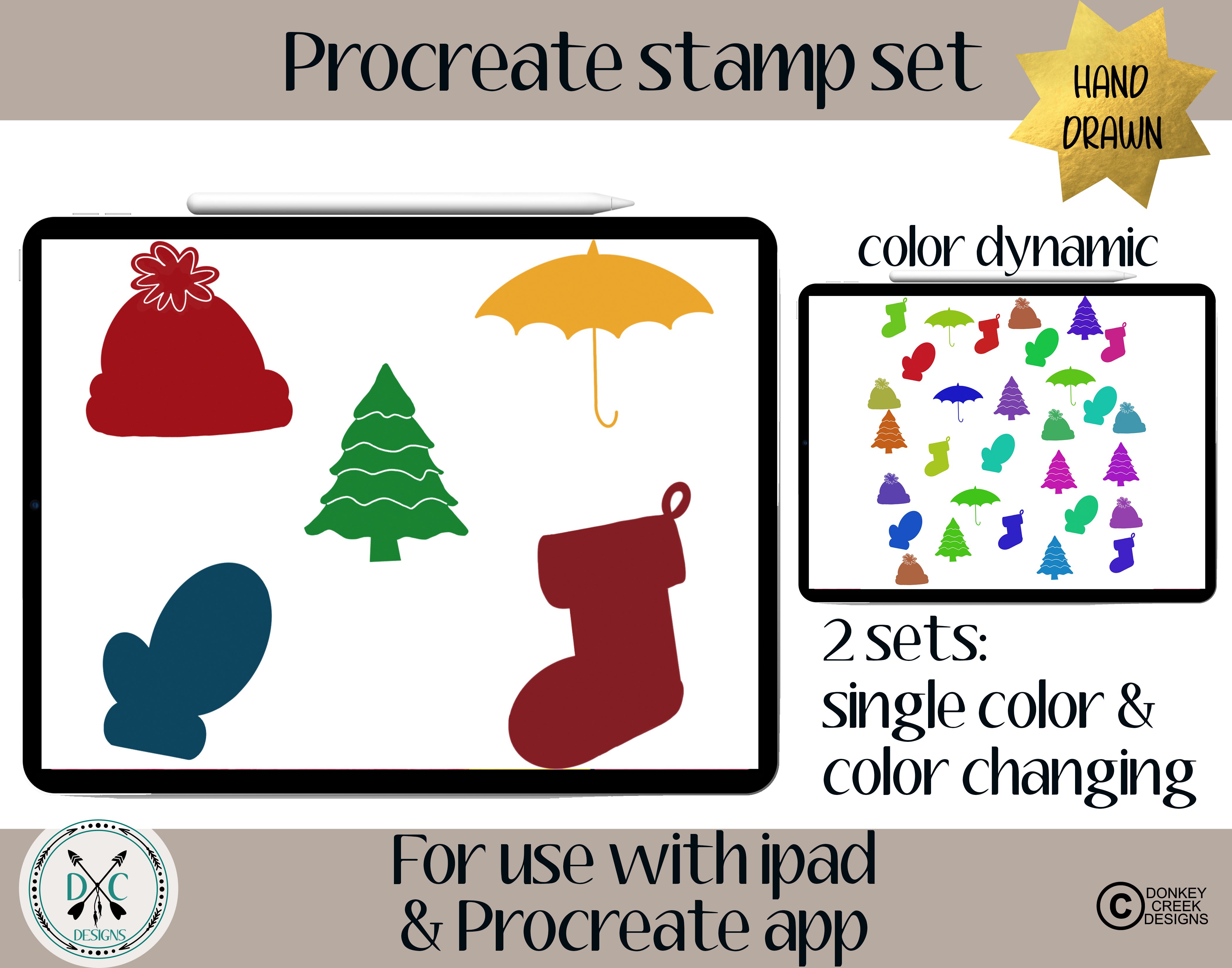 Procreate Brush Stamps| Winter Clipart
