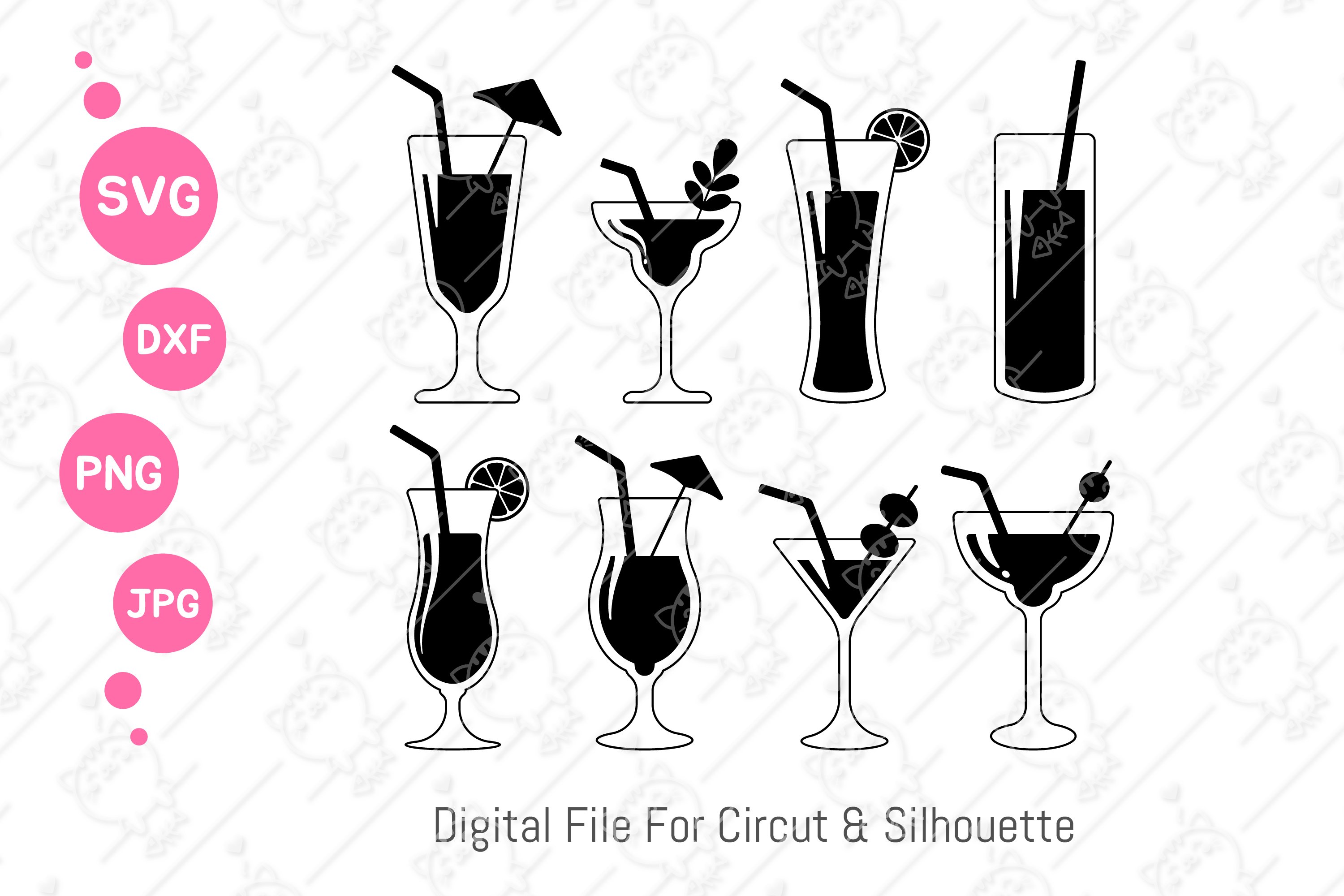 Cocktail Bundle svg | Drink alcohol svg | png dxf (1330934)