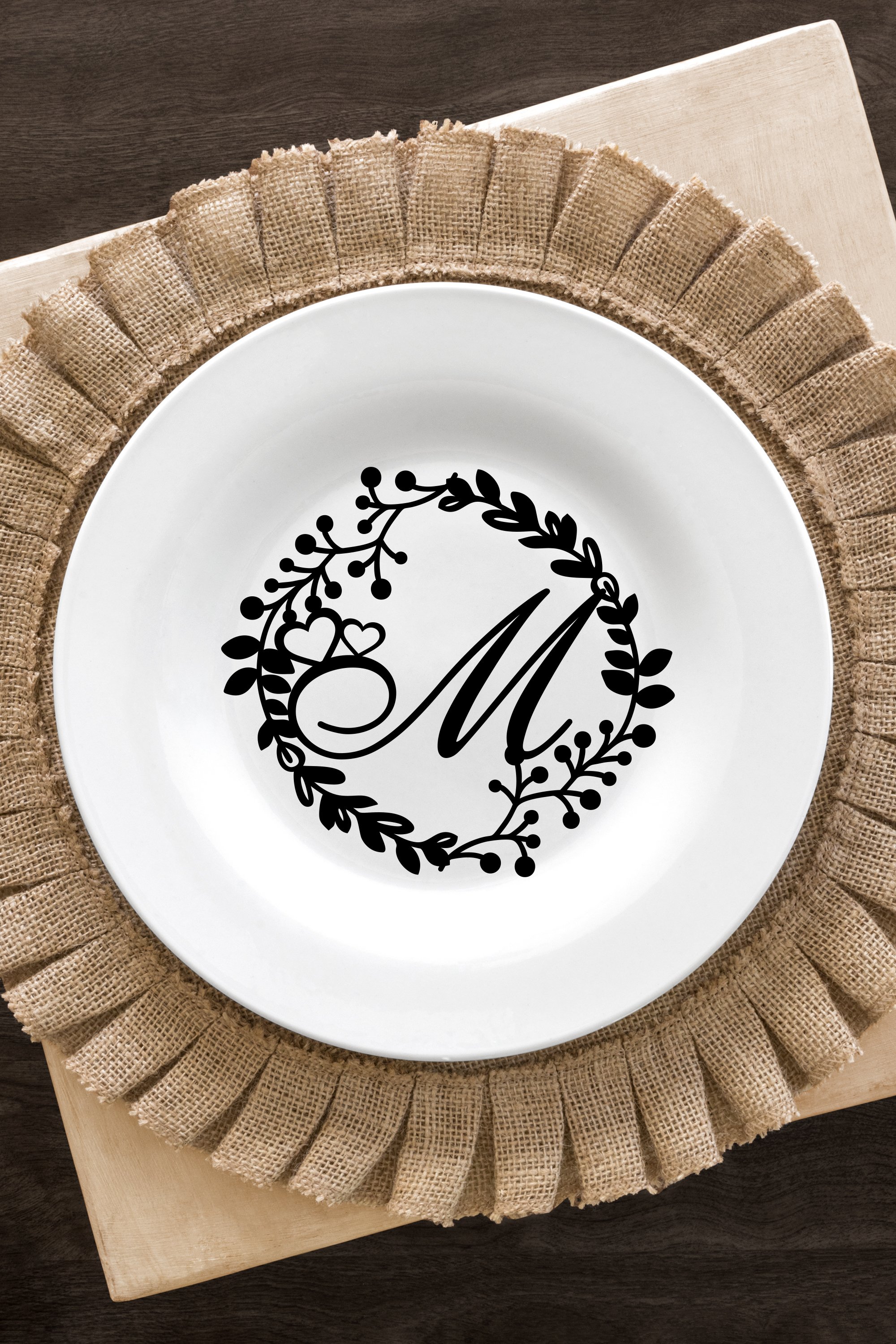 Letter M of the wedding decorative monogram SVG EPS DXF PNG