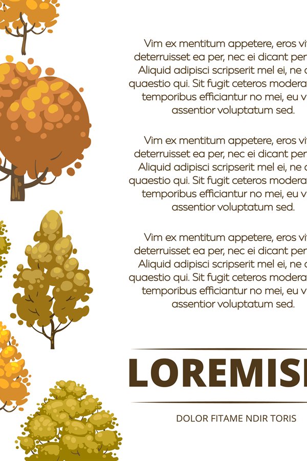 Autumn background poster design with colorful trees