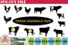 Farm Animals SVG Cut File (103352) | Cut Files | Design Bundles