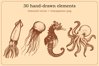 Sea Life Hand Drawn Stippling Art (905276) | Illustrations | Design Bundles