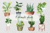 Watercolor Indoor Plants Clip Art Set (92785) | Illustrations | Design ...