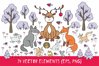 Woodland animals. Christmas clip art. (28763) | Illustrations | Design ...