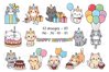 Birthday Cats clipart set - 22 cat party images - Bundle (520234 ...