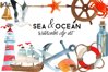 Sea & Ocean. Watercolor Clip Art (15511) | Illustrations | Design Bundles