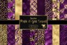 Purple and Gold Leopard Digital Paper (652701) | Patterns | Design Bundles