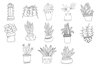 Hand Drawn Doodle Potted Plants Cliparts (560833) | Illustrations ...