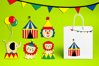 Circus graphic illustrations - tent, lion, clown (79078 ...