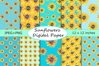 Watercolor Sunflowers Digital Paper - 10 Seamless Patterns (644456 ...