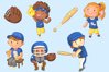 Kids Playing Baseball Clip Art Collection (249773) | Illustrations ...