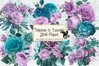 Turquoise and Lavender Floral Clipart (255909) | Illustrations | Design ...