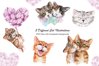 Valentine's Day Watercolor Cats (416477) | Illustrations | Design Bundles