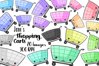 Kawaii Shopping Carts Clipart (129330) | Illustrations | Design Bundles