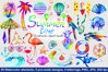 Summer bundle. Beach Bundle. Watercolor clipart. (719608 ...