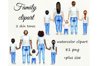 Family watercolor customizible clipart. (700530) | Illustrations ...