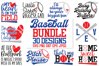 Baseball SVG Bundle, 30 Designs, DXF PNG EPS Cutting Files (238607 ...