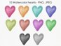 Valentine's Day Clipart & Digital Paper - Watercolor Hearts (1144338 ...