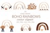Abstract boho rainbow clipart. Modern rainbows set (896501 ...