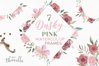 Dusky Pink Frames Watercolor Floral Border Flowers Pink Red (163227 ...
