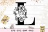Floral letter L svg, Flower L monogram font initial SVG (549622) | Cut ...