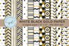 White Black Gold Geometric Digital Paper (233764) | Patterns | Design ...