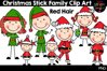 Christmas Stick Family Clip Art - Various Hair & Skin Tones (370574 ...
